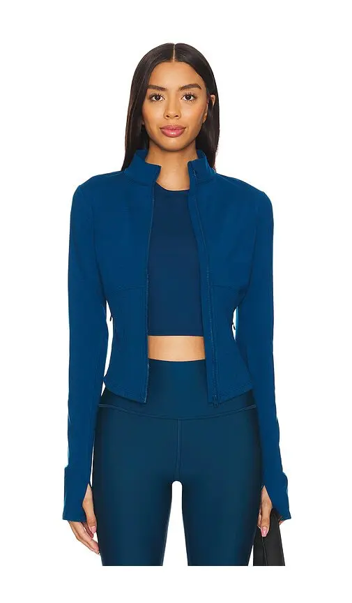 Alo Yoga Airbrush Corset Full Zip Jacket In Royal - Eclipse Blue